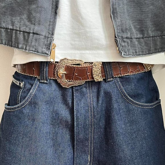 Accessories | Vintage Style Brown American Western Gold Boho Belt ...